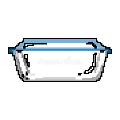 Empty Glass Container Game Pixel Art Vector Illustration Stock Vector