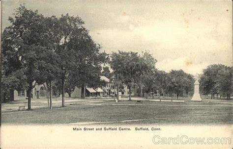 Main Street And Suffield Center Connecticut Postcard