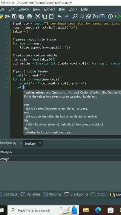 How To Make Table Using Python Youtube