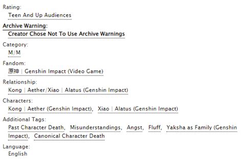 Broken Promises Chapter 1 [aether Xiao T Ao3] R Genshin Fanfic