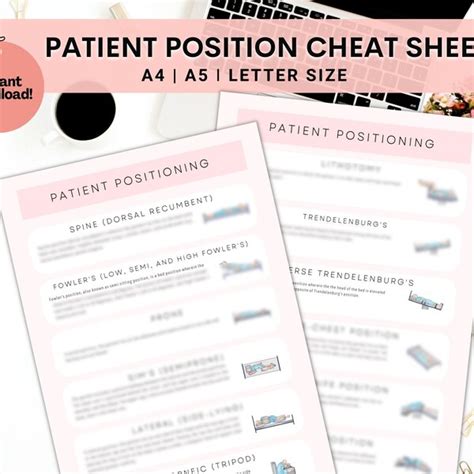 Position Cheat Sheet Etsy