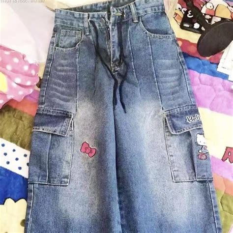 Oversized Hello Kitty Cargo Jeans Please Expect Depop