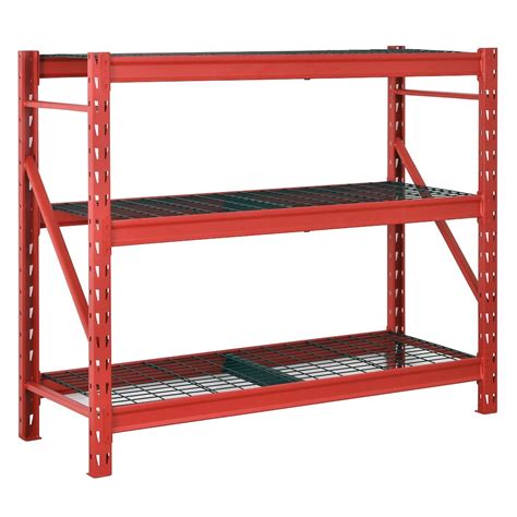 Husky 65 Inch W X 54 Inch H X 24 Inch D 3 Shelf Heavy Duty Industrial Welded Steel Garage
