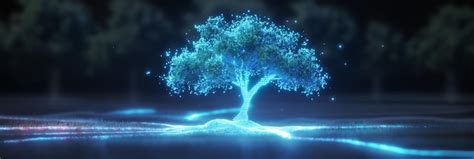 Glowing Digital Tree In A Forest Premium Ai Generated Image