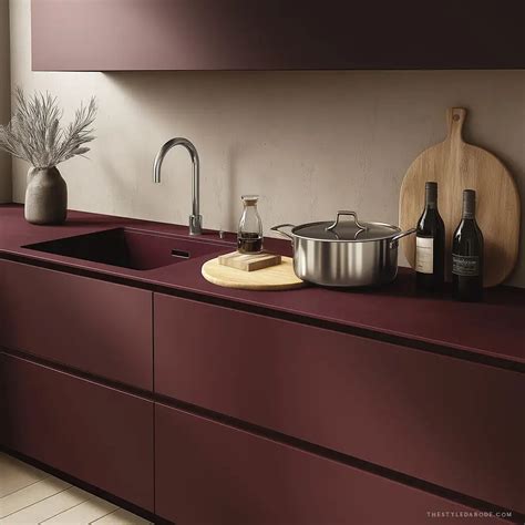 Dark Burgundy Kitchen Walls