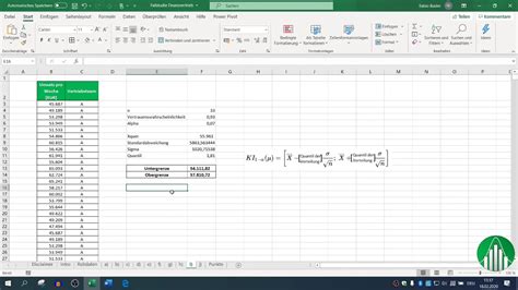 Perhitungan Interval Kepercayaan Dua Sisi Di Excel