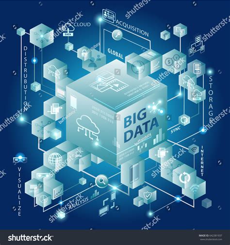 Big Data Cube Design Illustration Showing 스톡 벡터로열티 프리 642381937