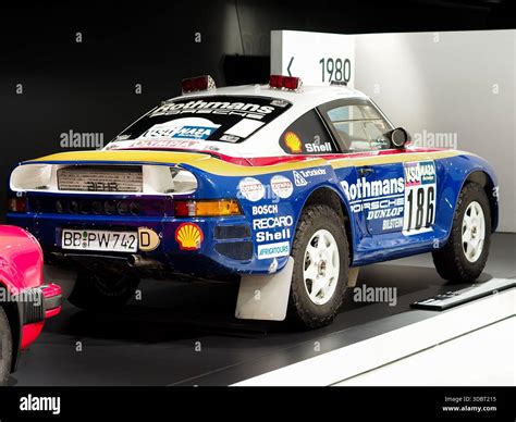 Rear View Of The Porsche 959 Dakar Rally Car In Rothmans Colours An