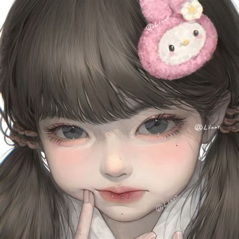Pin Di 女头像 Gambar Wajah Kartun Gambar Potret Digital