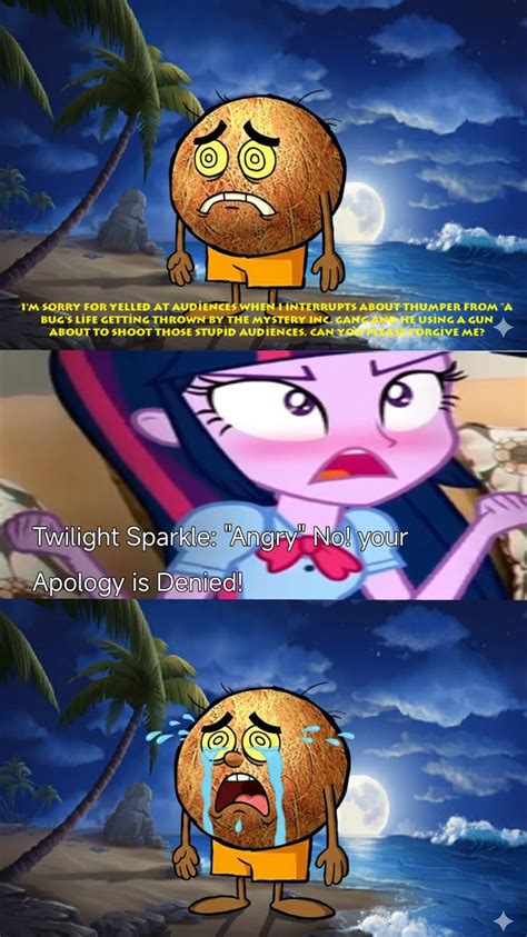 Twilight Sparkle Denies Coconut Fred Apology By Nezukoarts8389 On