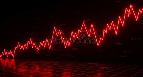 A Glowing Red Line Graph On A Dark Background Displaying Fluctuating