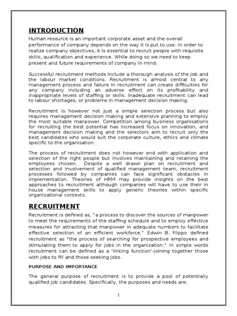 Recruitment And Selection Project Report Pdf Recruitment Polygraph
