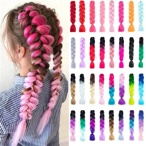 24 Inches Synthetic Braiding Hair Ombre Jumbo Hair Extension For Women