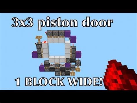 Tiny 3x3 Piston Door 1 Block Wide Tutorial For Minecraft Bedrock Rmcpe