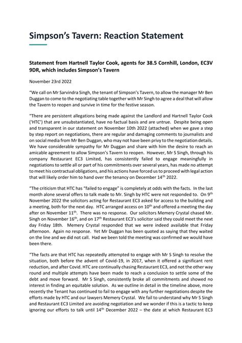 Reaction Statement From Hartnell Taylor Cook 231121 Final