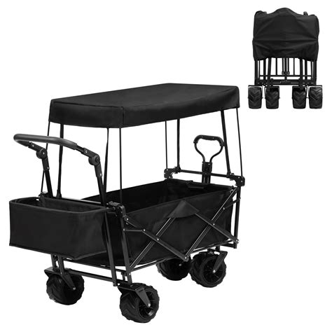 Alimorden Foldable Canopy Wagon Garden Cart Heavy Duty