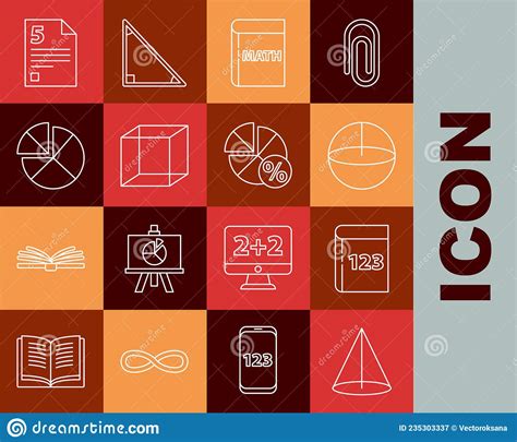 Set Line Graph Schedule Chart Diagram Test Or Exam Sheet And Pen Calculator Triangle Math