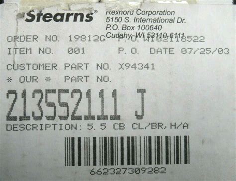 New Stearns 2 13 5521 11 J Clutch Brake 5 5 Gb 90vdc 41w 213552111j