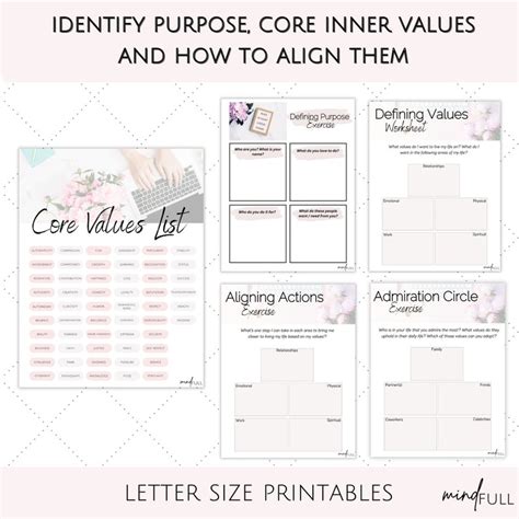 Core Beliefs And Values Workbook Self Discovery Journal Life Purpose