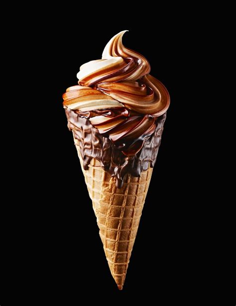 A Chocolate And Vanilla Ice Cream Cone License Images 11281857