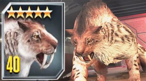 Smilodon Max Level 40 Jurassic World The Game Youtube
