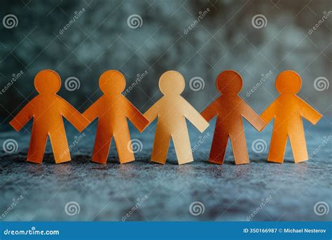 Paper Chain People Holding Hands Representing Teamwork And Unity Editorial Photography Image