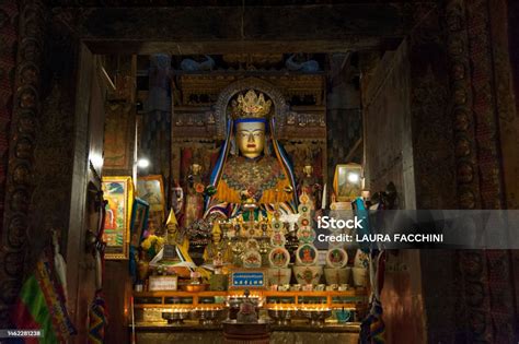 Big Buddha Statue In Pelkor Chode Monastery In Gyantse Gyantse Country