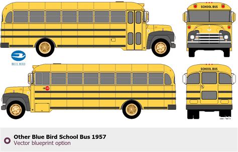 1957 Other Blue Bird School Bus Bus Blueprints Free Outlines