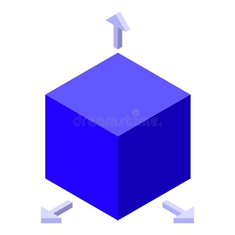 Isometric Blue Cube With Arrows Stock Vector Illustration Of Movement