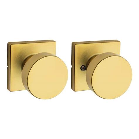 Kwikset Pismo Satin Brass Hallcloset Square Door Knob 720psk Sqt 4 Cp
