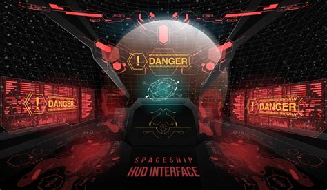 Spaceship Hud Interface Elements Royalty Free Vector Image