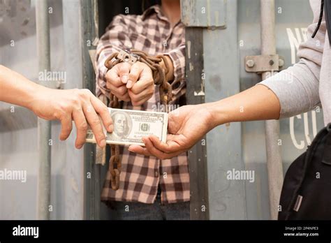 Woman Trapped In Cargo Container Wait For Human Trafficking Or Foreigh