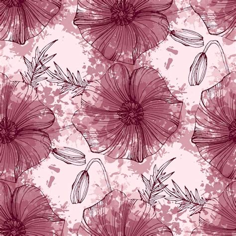 Premium Vector Poppy Seamless Pattern