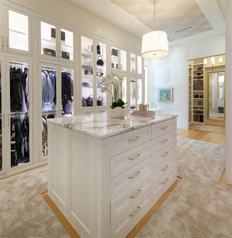 Luxury Walk In Closet With Island