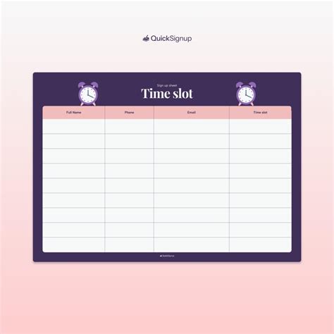 Sign Up Sheet Templates Quicksignup
