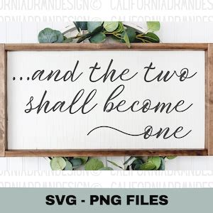 And The Two Shall Become One Svg Marriage Wedding Ceremony Sign Svg