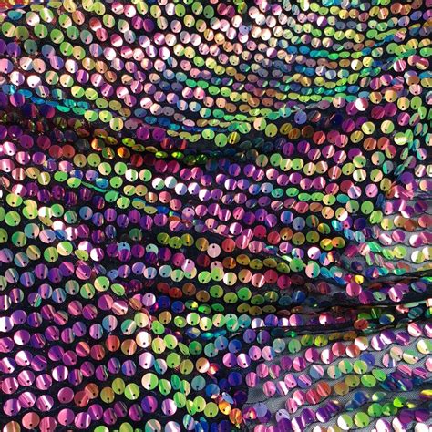 Iridescent Concave 9mm Sequin Dress Fabric By The Yard Oneyard