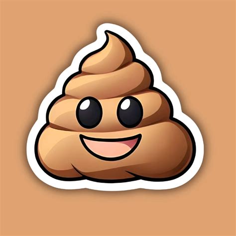 Kira Poop Emoji Sticker Funny Vinyl Laminated Sticker Waterproof
