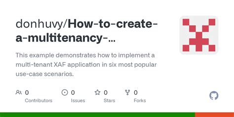 Github Donhuvyhow To Create A Multitenancy Application This Example Demonstrates How To