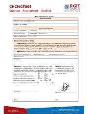 CHCMGT Student Assessment Presentation Task Course Hero