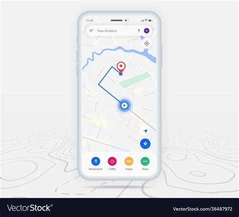 Mobile Map Gps Navigation App Royalty Free Vector Image