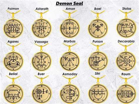 Demon Seal Sigil Necklace Jewelry Goetia Amulet Talisman Pendant Gold