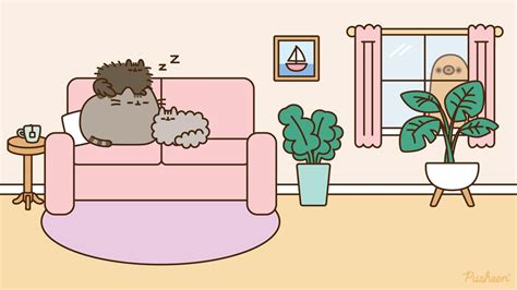 Pusheen Zoom Backgrounds Cute Laptop Wallpaper Pusheen Cat Cute