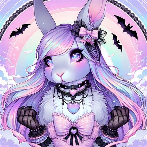 Pastel Goth Rabbit A Subculture Fashion Icon Ai Art Generator Easy