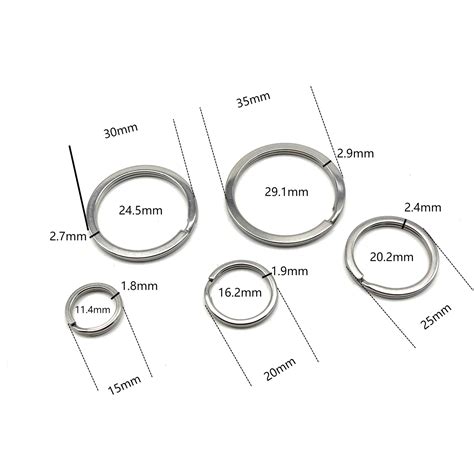 Stainless Steel Key Split Ring Keychain Ring Connector Rings 152025