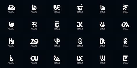 Collection Full Set Abstract Combine Letter A Z Monogram Logo Design