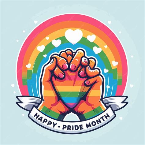 Premium Vector Happy Pride Month With Lgbt Flag Concept Flat Illustration