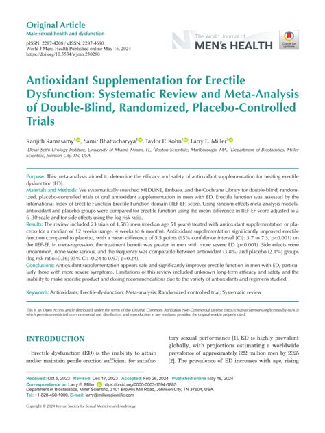 Pdf Antioxidant Supplementation For Erectile Dysfunction Systematic