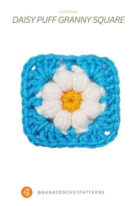 Daisy Puff Square Tutorial Pattern Diagram