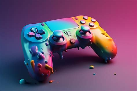 Premium Ai Image A Colorful Game Controller 3d Rendering With